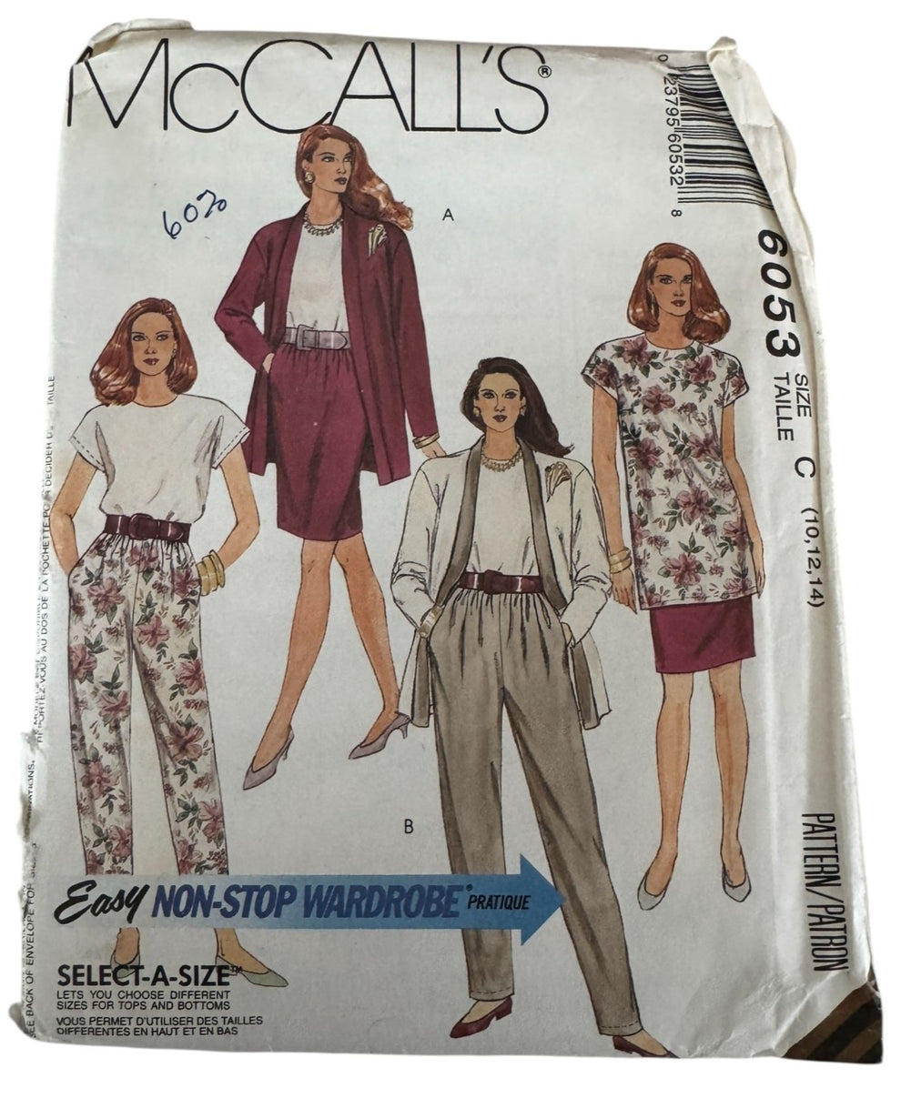 McCalls Sewing Pattern 6053 Capsule Wardrobe Cardigan Tunic Skirt Pant ...