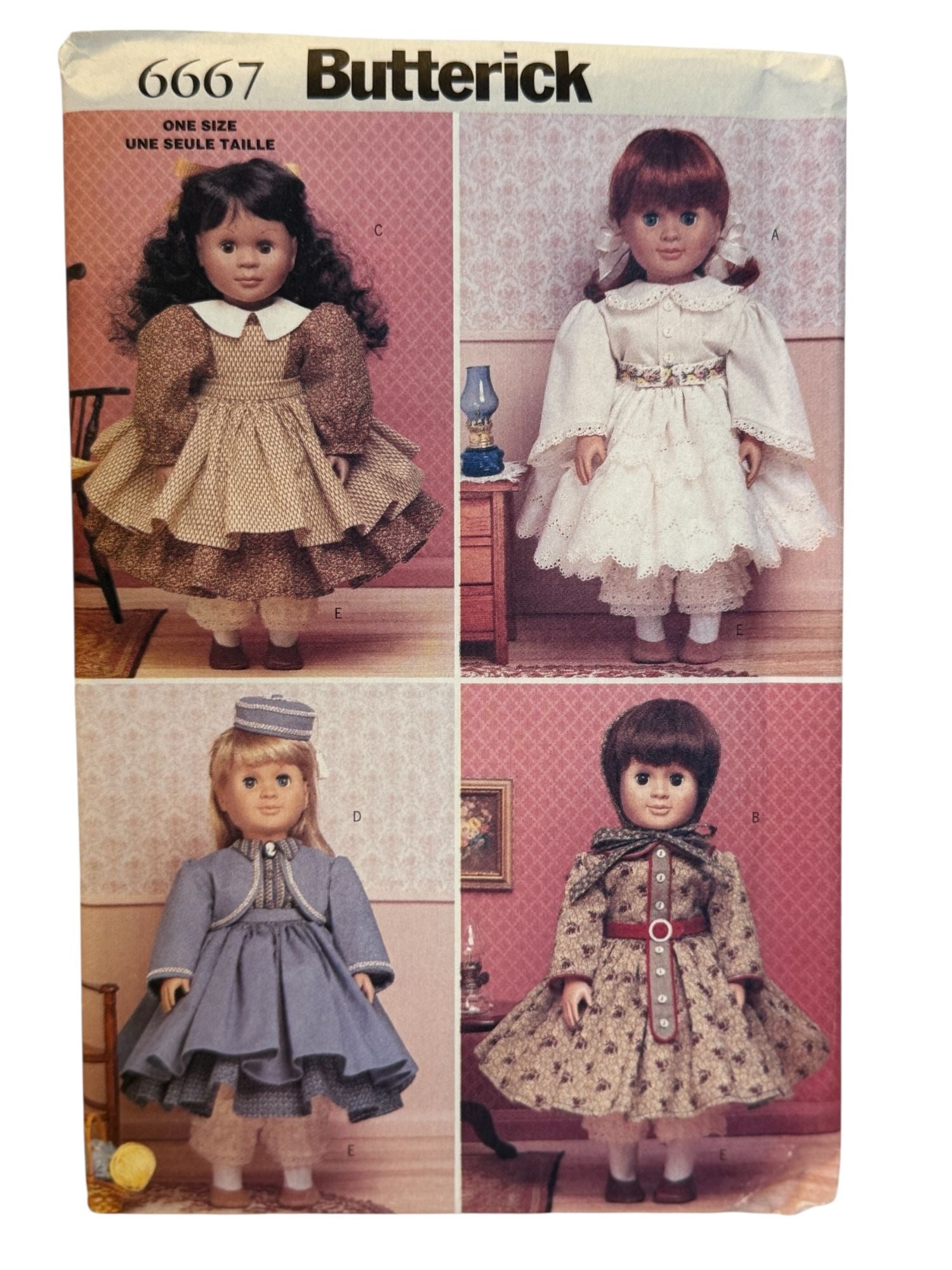 Butterick Sewing Pattern 6667 Doll Historical Clothing Dress Petticoat ...